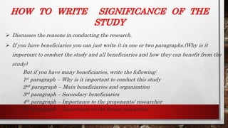 Rationale justification significance of study | PPTX