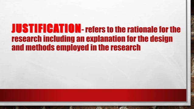 Rationale justification significance of study | PPTX | Educational ...