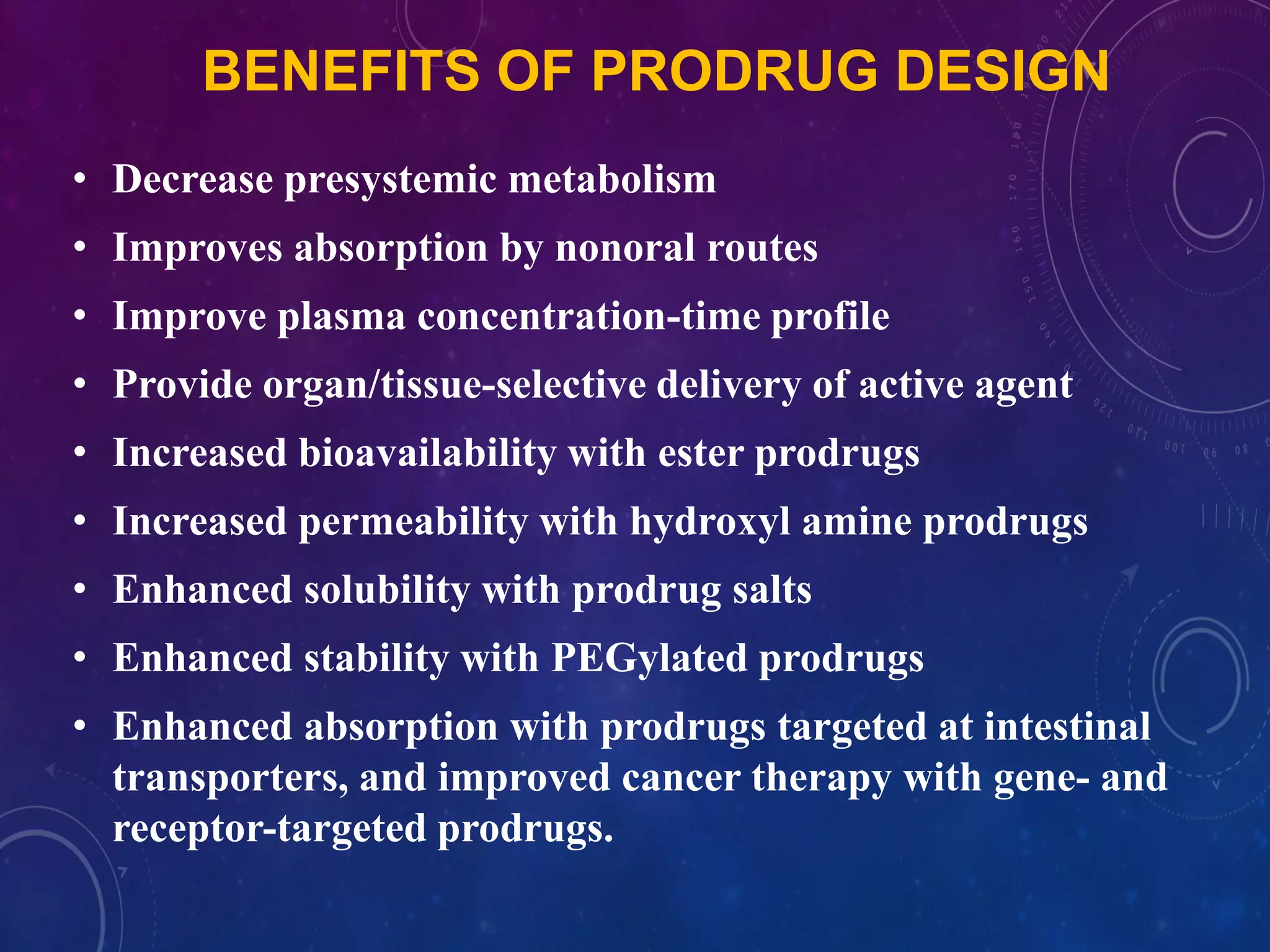 Rationale of prodrug design and practical considertions of prodrug ...