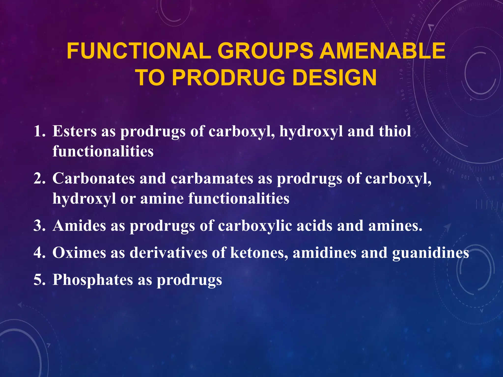 Rationale of prodrug design and practical considertions of prodrug ...