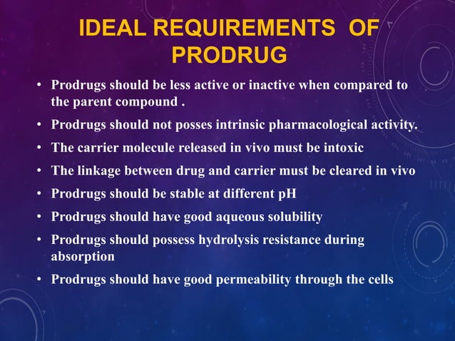 Rationale of prodrug design and practical considertions of prodrug ...