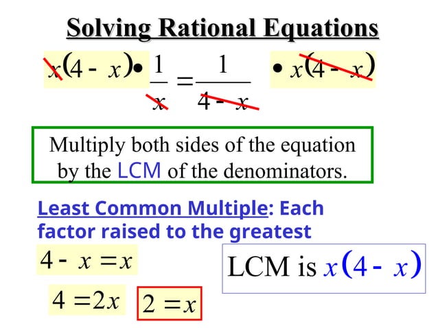 Solving Rational Equations-General Mathematics | PPT