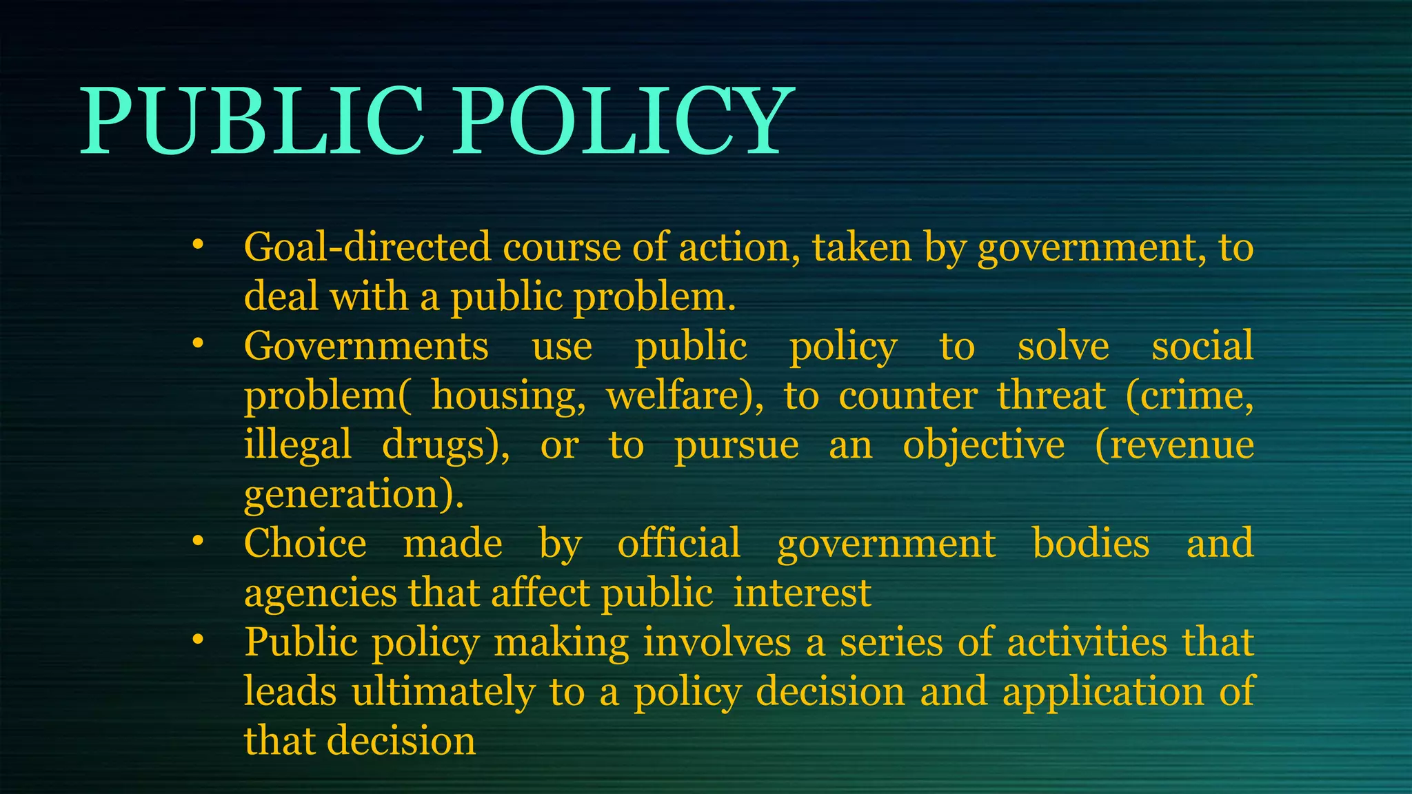 Rationale for Public Policy | PPT