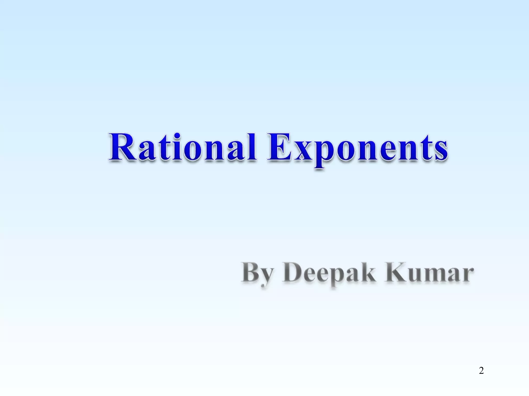 Rational exponents | PPT