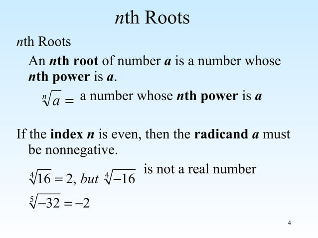 Rational exponents
