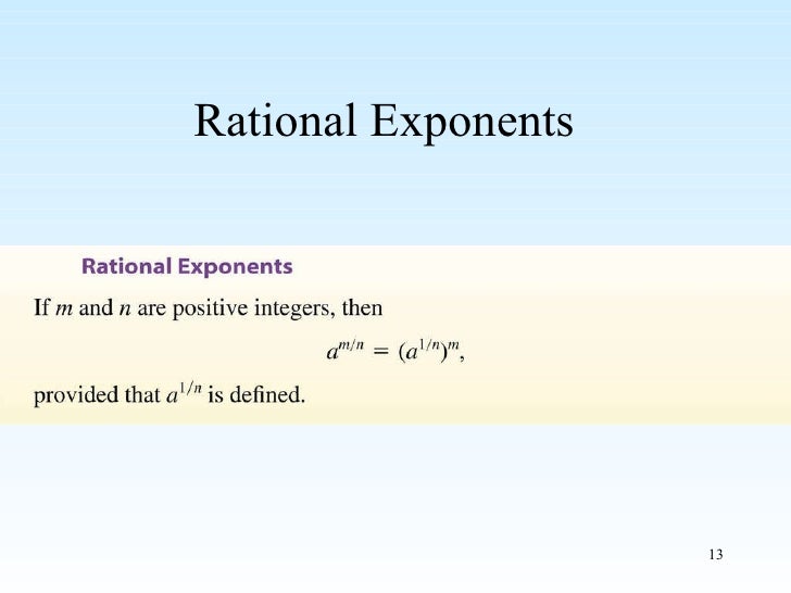 Rational exponents