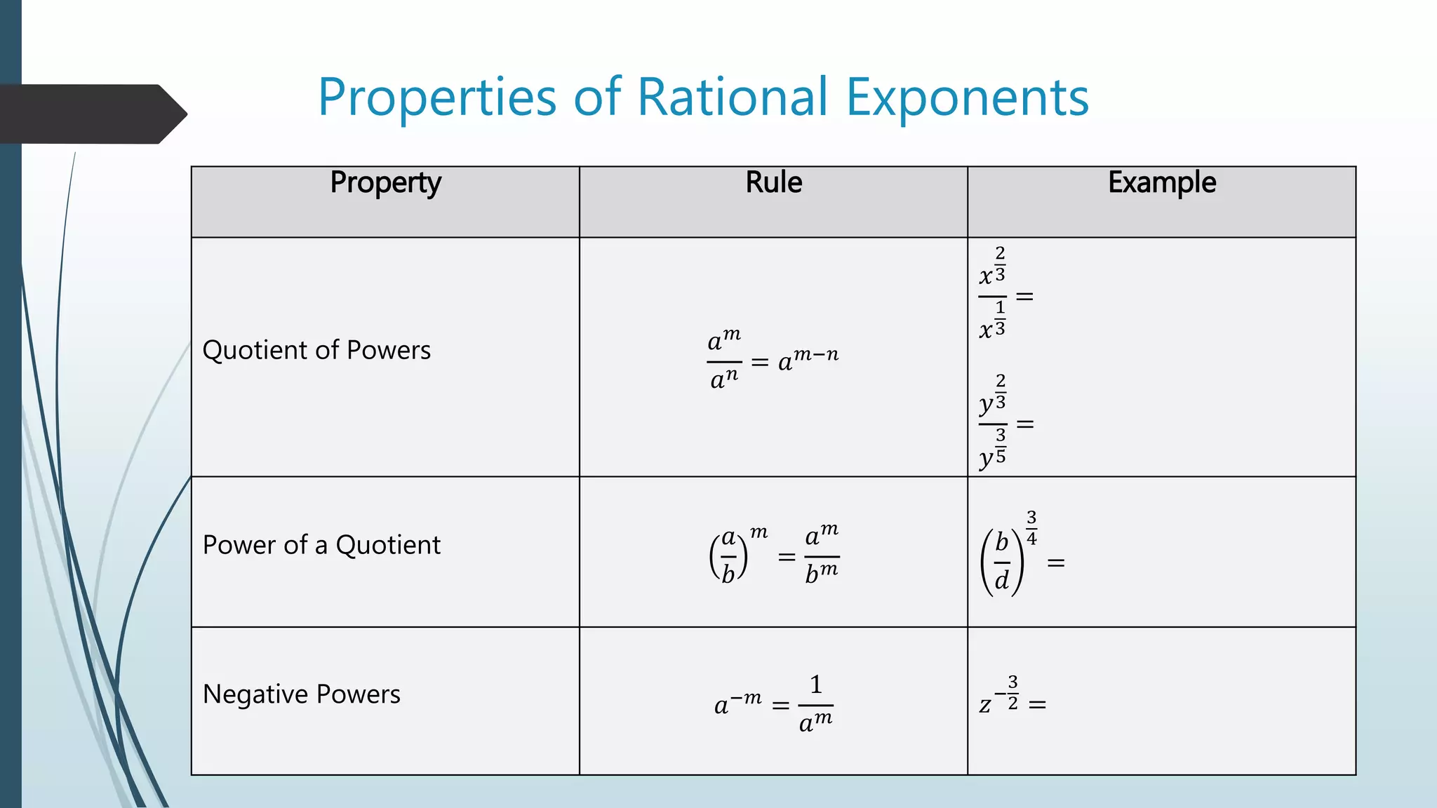 Rational Exponents | PPTX | Physics | Science