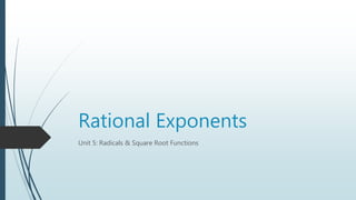 Rational Exponents | PPTX | Physics | Science