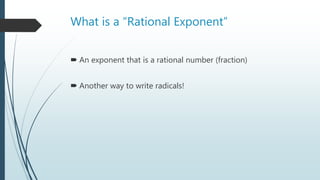 Rational Exponents | PPTX | Physics | Science