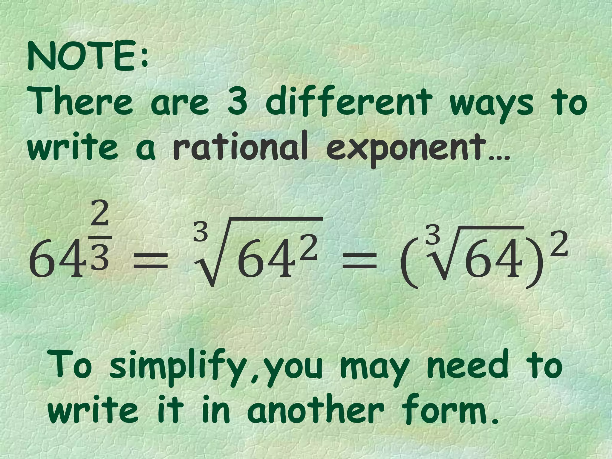 Rational exponents and radicals | PPTX