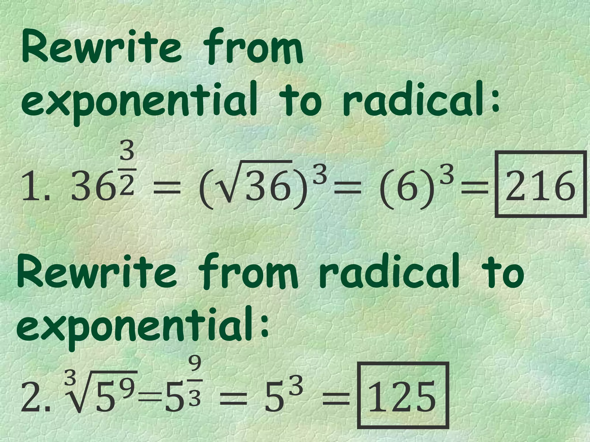Rational exponents and radicals | PPTX