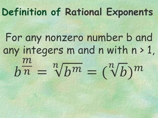 Rational exponents and radicals | PPTX