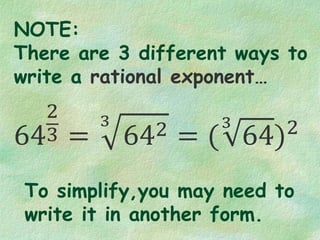 Rational exponents and radicals | PPTX