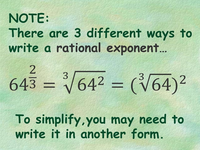 Rational exponents and radicals | PPTX | Physics | Science