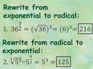 Rational exponents and radicals | PPTX