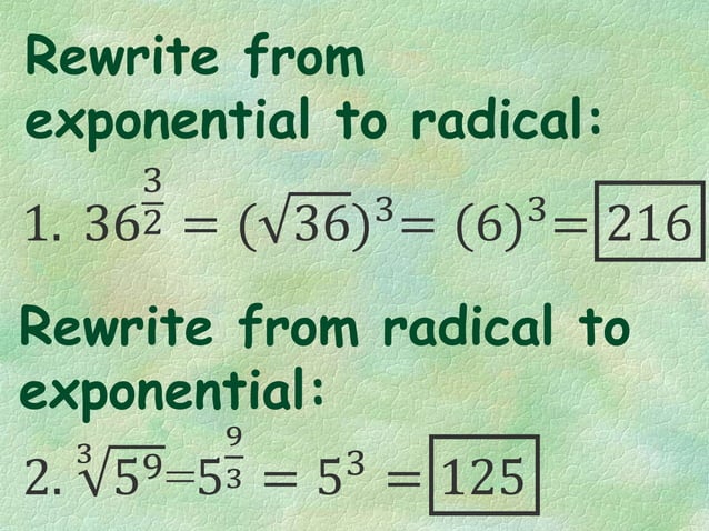 Rational exponents and radicals | PPTX | Physics | Science
