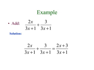 Rational expressions