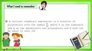 Rational Expressions -Introduction | PPTX