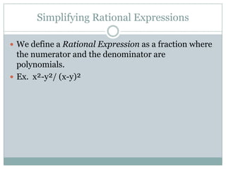 Rational Expressions | PPTX