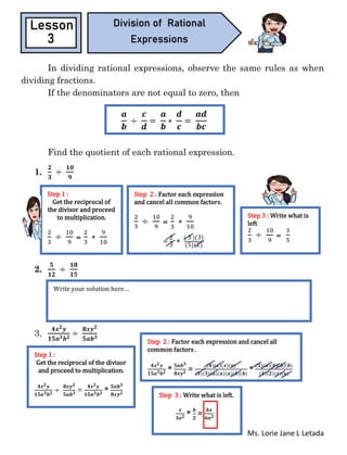 Rational Expressions Module | PDF