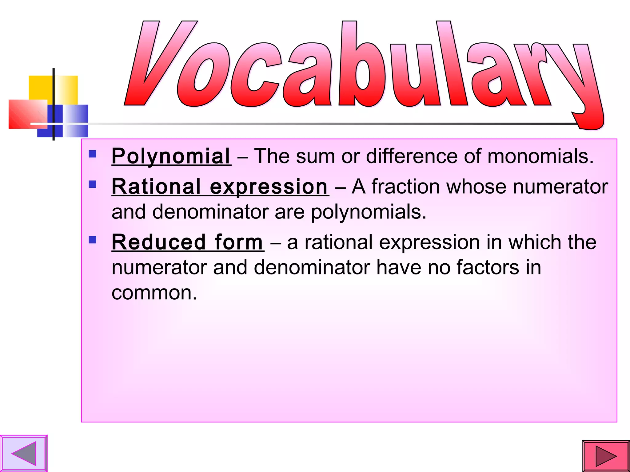 Rational expressions ppt | PPT