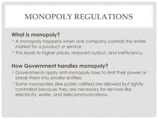 Rational for Government Regulation and Monopoly Regulations.pptx