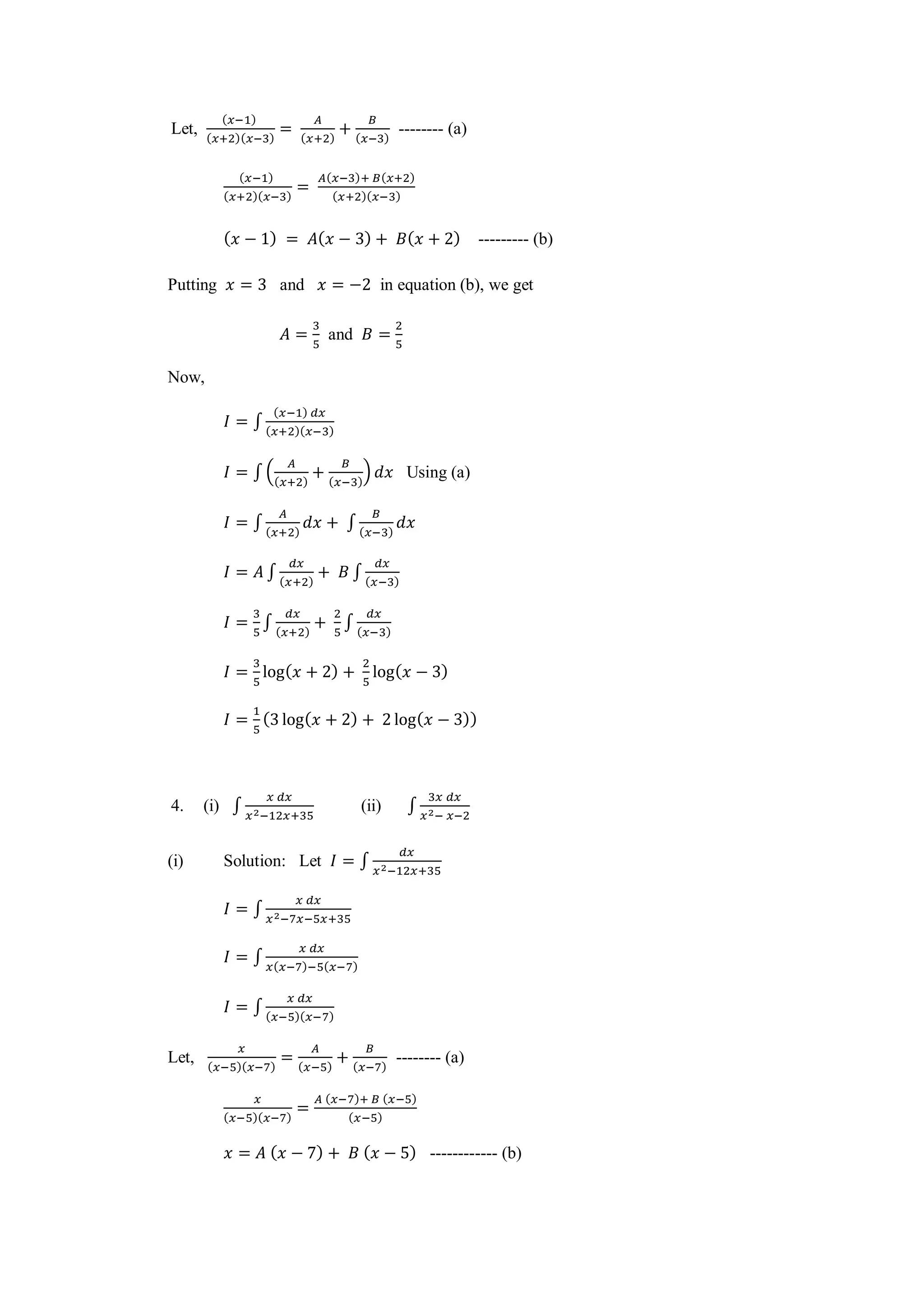 Integration Using Partial Fraction or Rational Fraction ( Fully Solved ...