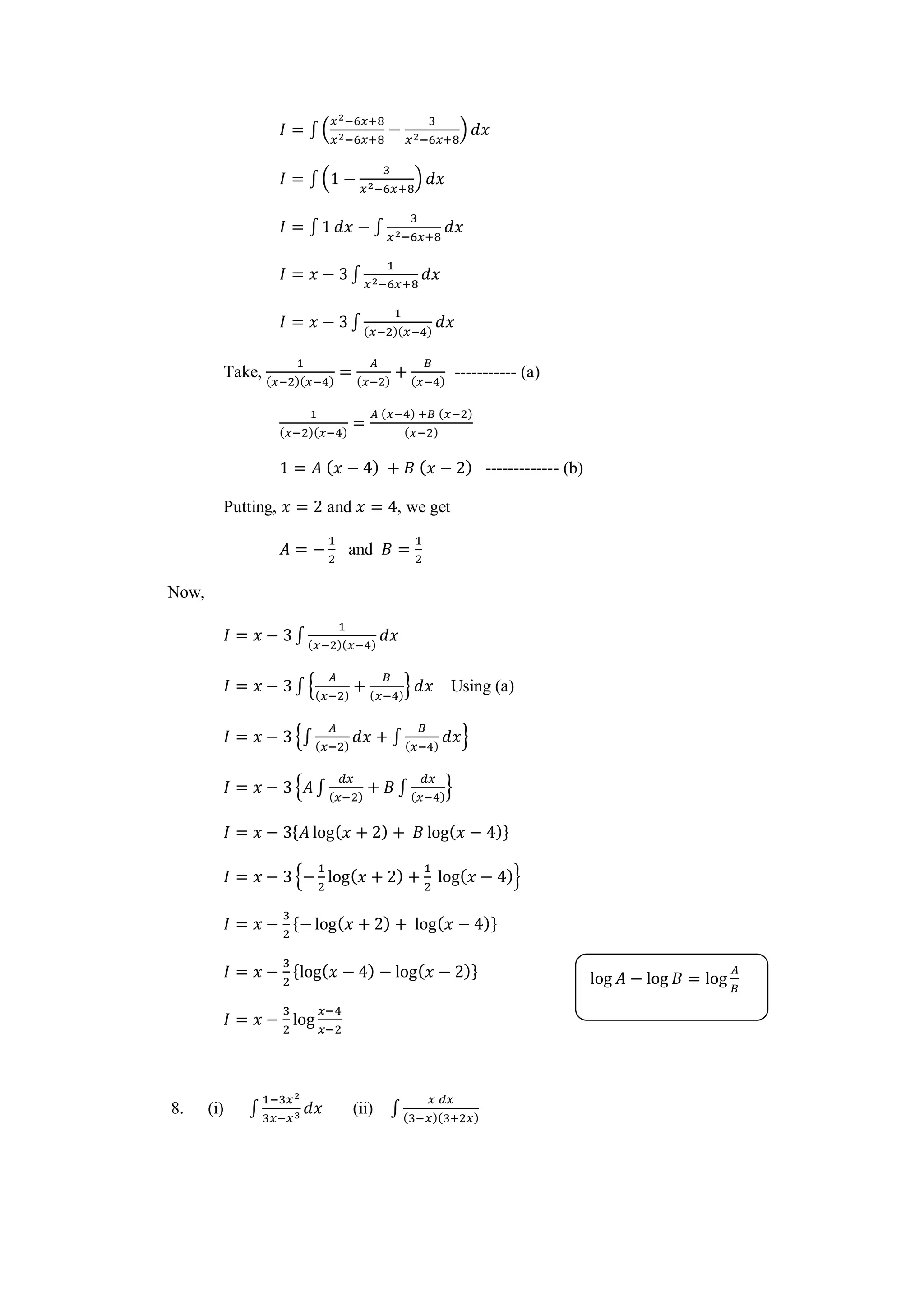 Integration Using Partial Fraction or Rational Fraction ( Fully Solved) | PDF | Physics | Science
