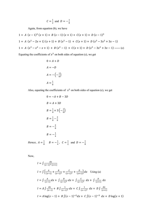Integration Using Partial Fraction or Rational Fraction ( Fully Solved) | PDF