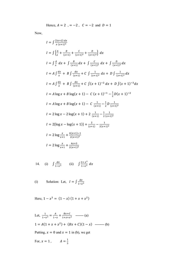 Integration Using Partial Fraction or Rational Fraction ( Fully Solved) | PDF | Physics | Science