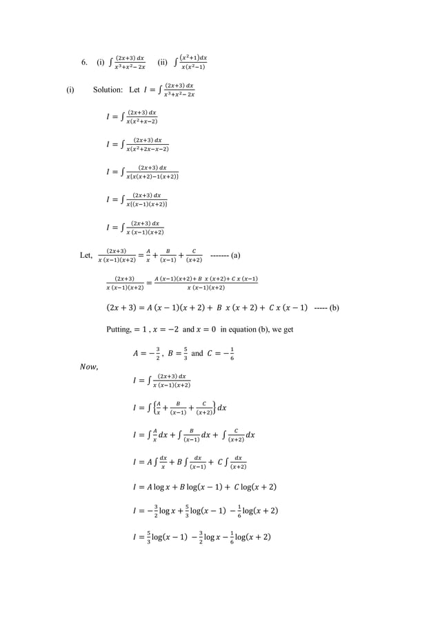 Integration Using Partial Fraction or Rational Fraction ( Fully Solved) | PDF | Physics | Science