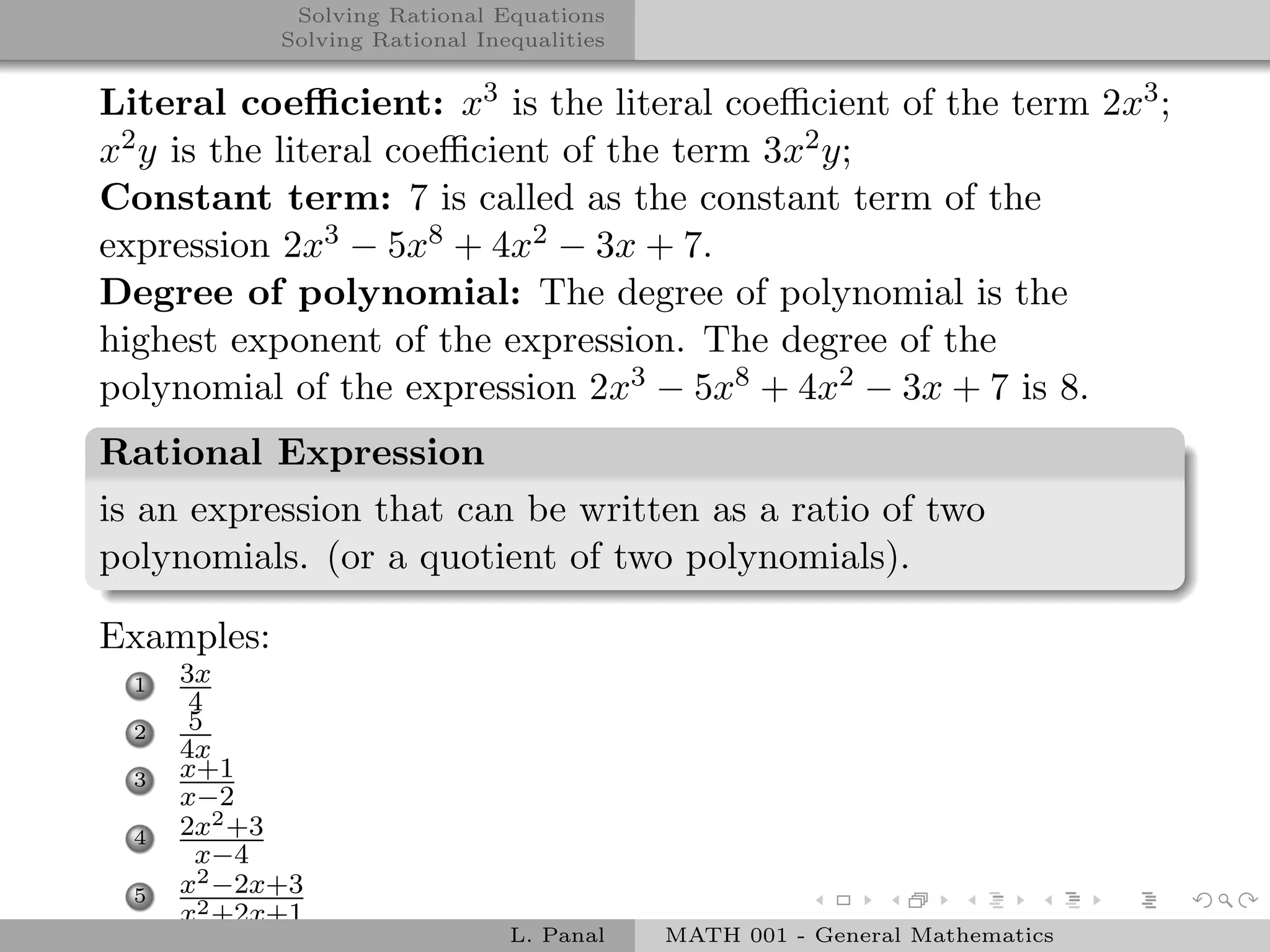 Rational Function Rational Function Ppt