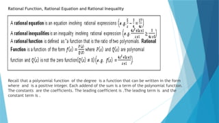 RATIONAL FUNCTION GENERAL MATHEMATICS ( gen | PPTX