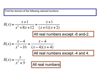 Rational Functions and their graphs..... | PPT