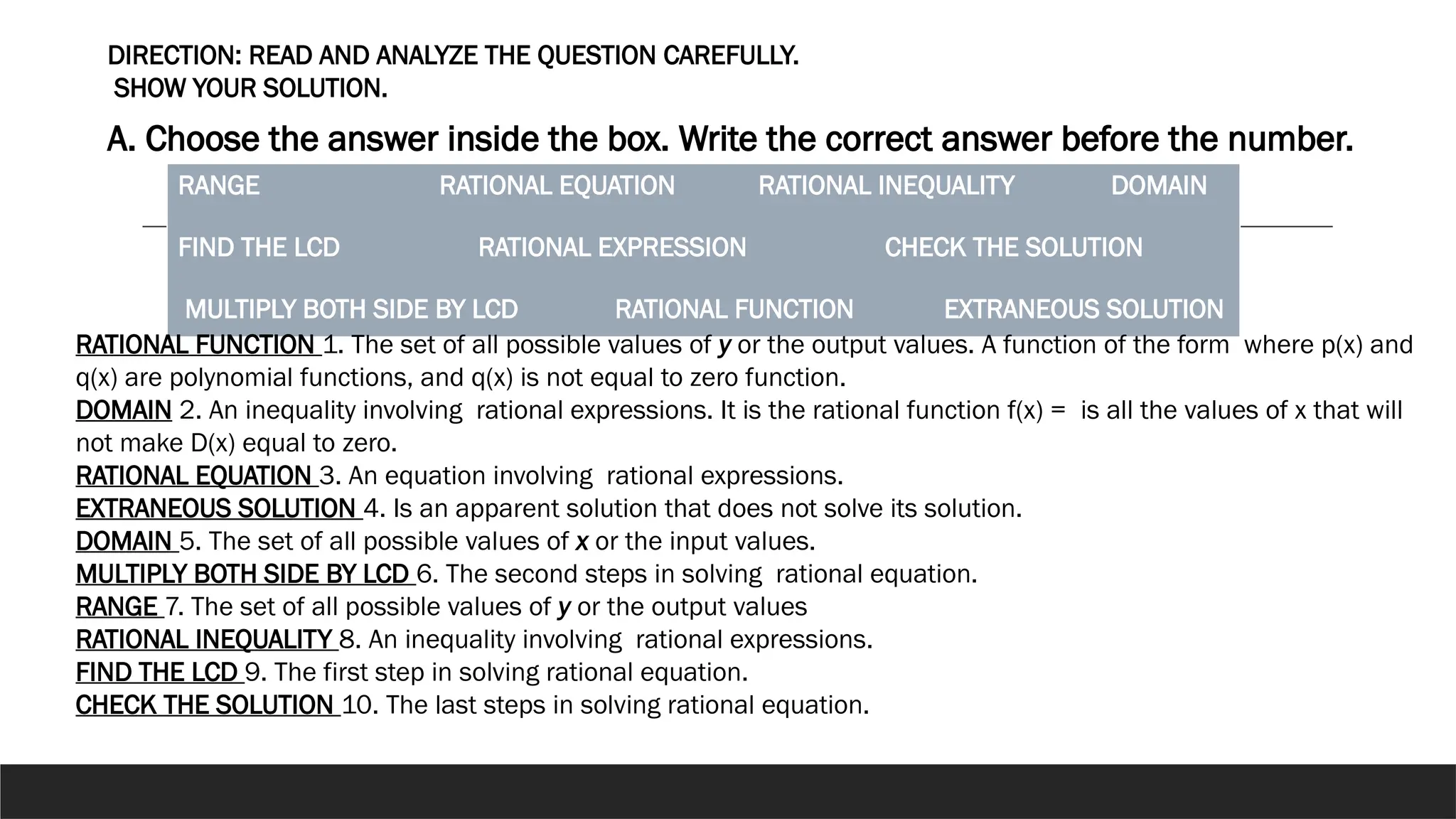 Rational Functions Equations And Inequalities Pptx