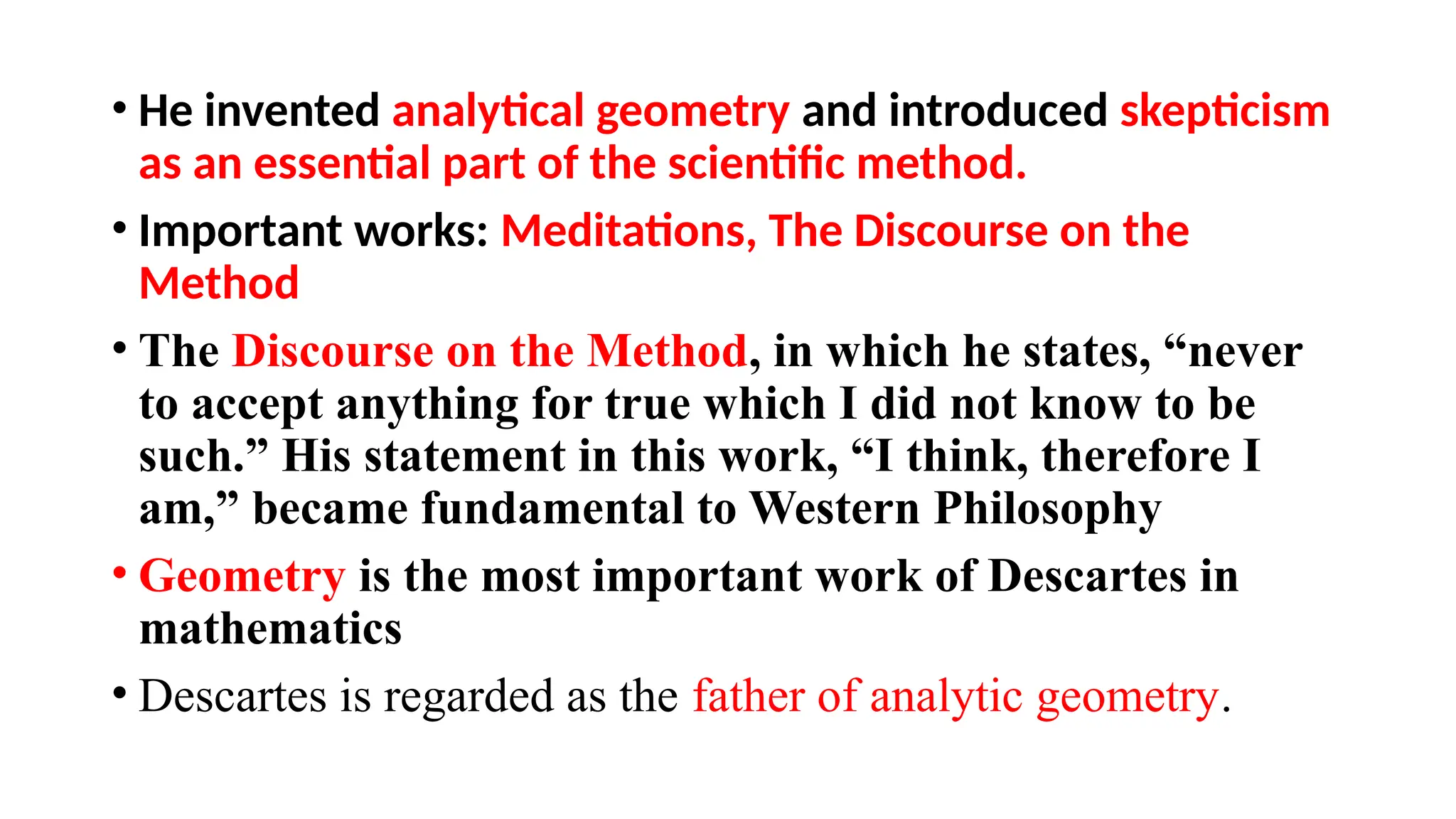 The concept of Rationalism and Rene Descartes | PPTX