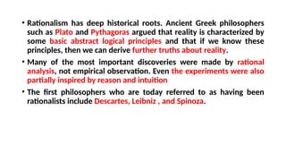 The concept of Rationalism and Rene Descartes | PPTX