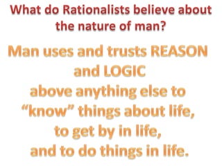 The Rationalist and Christian Philosophers perspective on human nature ...