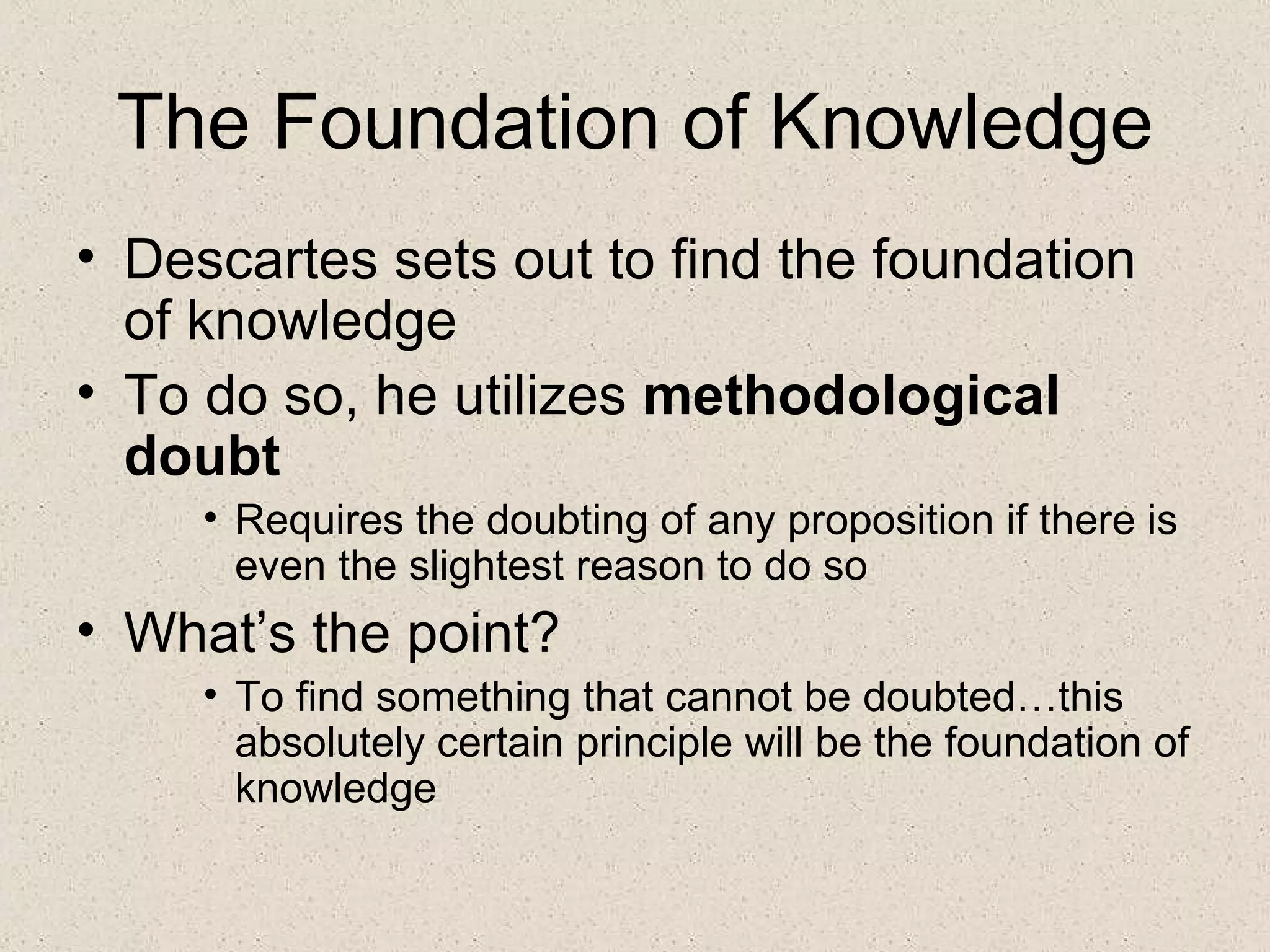 Rationalist epistemology – rene descartes | PPT