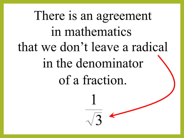 Rationalizing the Denominator of a Radical Expression | PDF