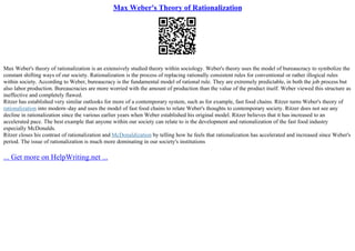Rationalization And Mcdonaldization | PPT