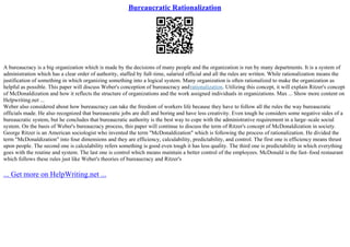 Rationalization And Mcdonaldization | PPT