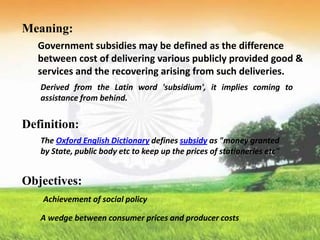Rationalization of subsidies | PPT