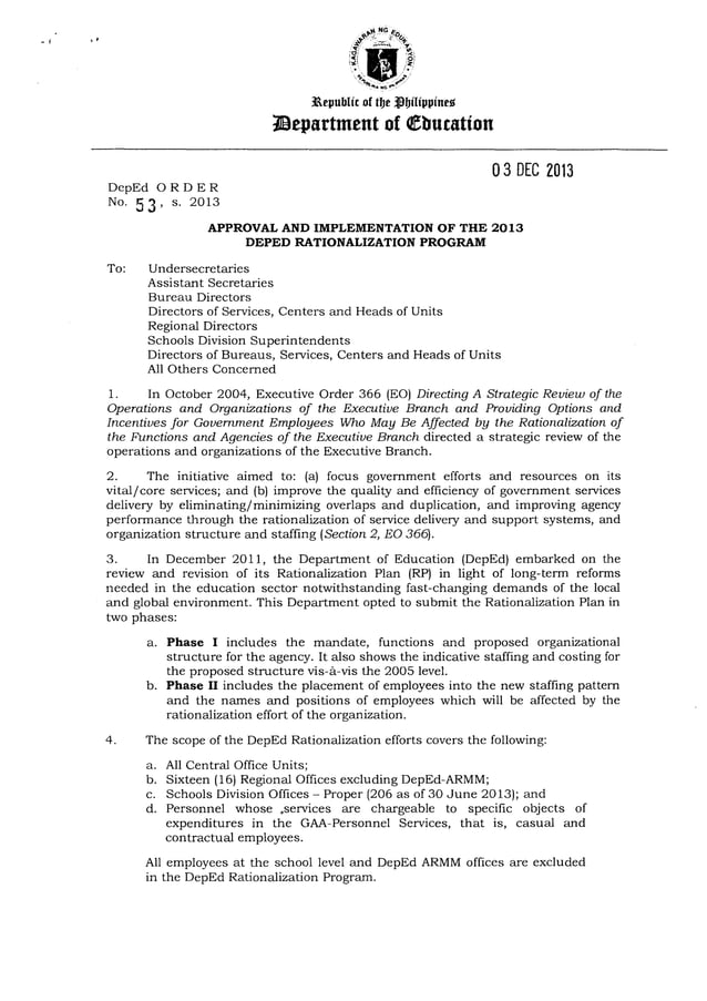 Rationalization plan | PDF