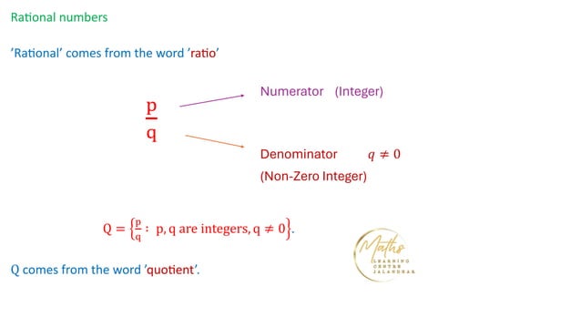 Rational Number (pq form) (Number Systems) | PPT
