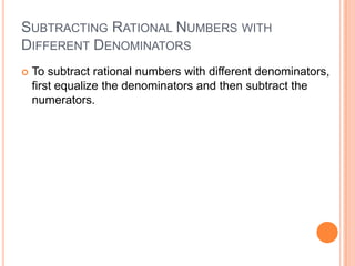 Rational numbers | PPTX