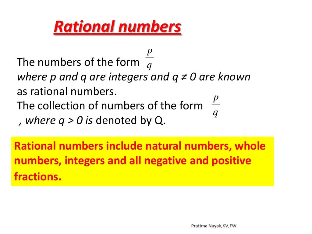 Introduction To Rational Numbers