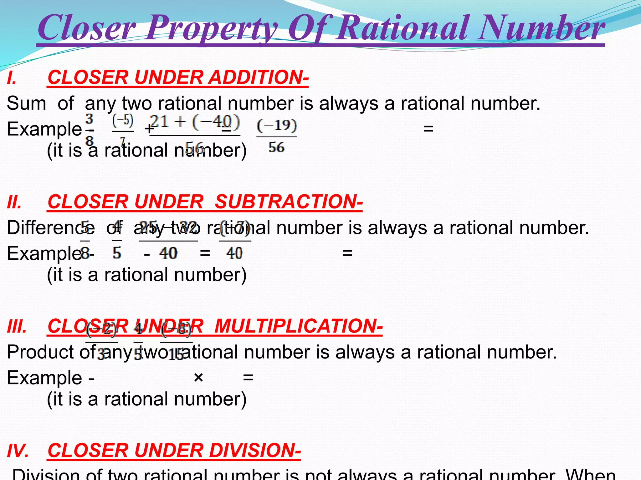 Chapter-1 Rational numbers Class 8th | PPTX