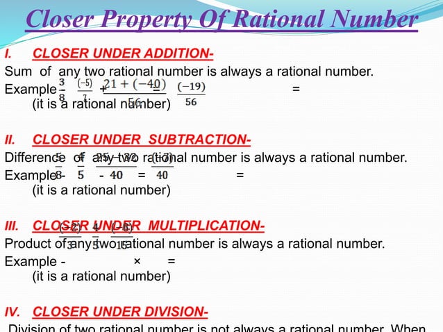Chapter-1 Rational numbers Class 8th | PPTX | Computing | Technology & Computing