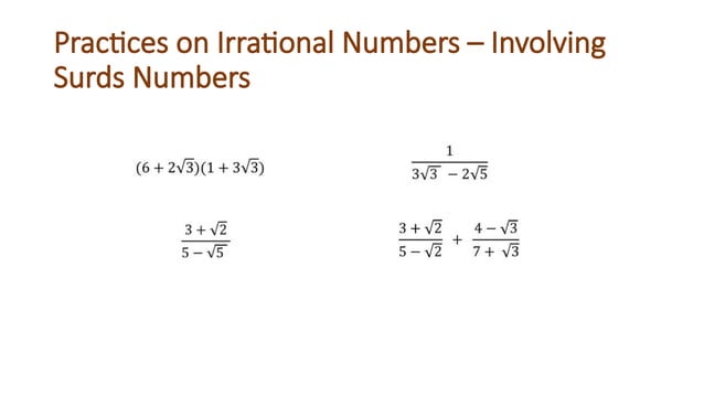 Rational Numbers and Irrational. The examples of Rational Numbers and ...